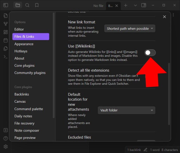 Obsidian でリンクを作成する方法